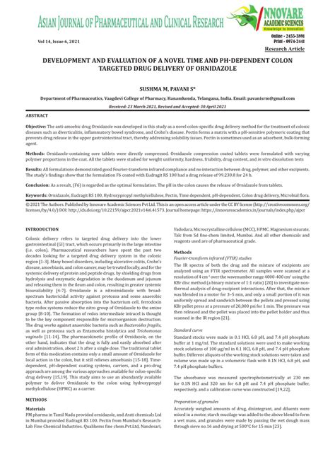 Pdf Development And Evaluation Of A Novel Time And Ph Dependent Colon Targeted Drug Delivery