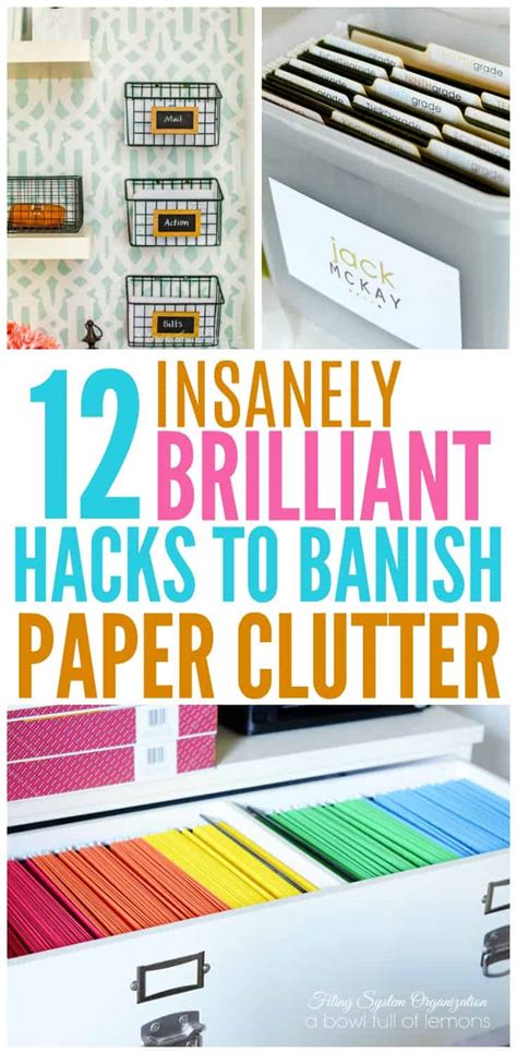 12 Genius Ways To Banish Paper Clutter Organization Obsessed