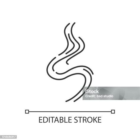 냄새 픽셀 완벽한 선형 아이콘 좋은 냄새 연기 퍼프 스팀 컬 증발 얇은 선 사용자 정의 일러스트레이션 윤곽 기호입니다 벡터 격리 된 윤곽선 도면입니다 편집 가능한 스트로크