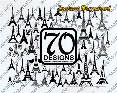 Vector Eiffel Tower Svg Eiffel Tower Svg Paris Svg Etsy