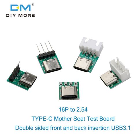 Diymore 5pcs 10pcs USB Type C Connector Board DIY 3 1 Serial Basic Breakout Female Connector 16P