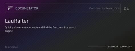 [open source] luaraiter function documenter comment format community resources developer