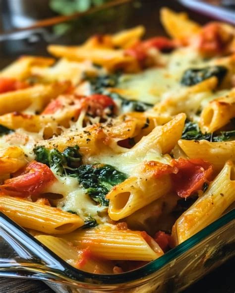 Quick Italian Baked Mostaccioli Primavera