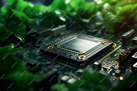 Premium Ai Image Microchip Closeup Technology Microprocessor Design