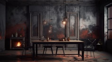 Tabletop And Smoky Atmosphere Transform This Grunge Room Interior Into