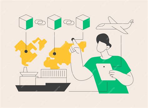 Premium Vector Blockchain In Transport Technology Abstract Concept