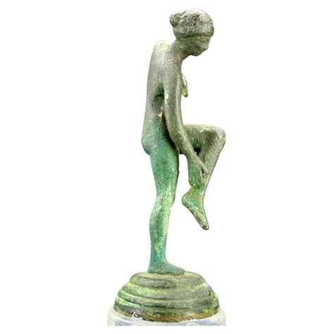 Small Nude Bronze Sculpture Of Women Posing On Lucite Base For Sale At