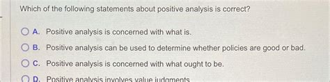 Solved Which Of The Following Statements About Positive