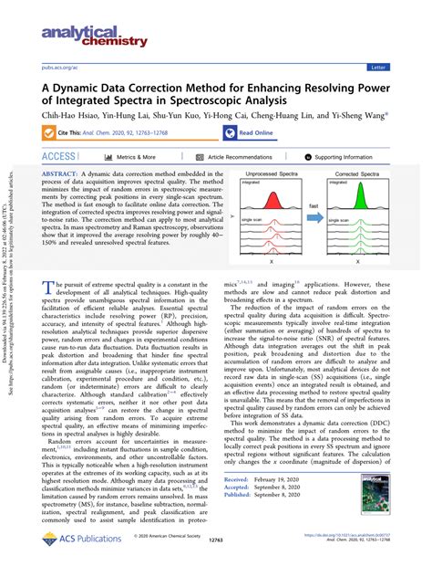 Pdf A Dynamic Data Correction Method For Enhancing Resolving Power Of
