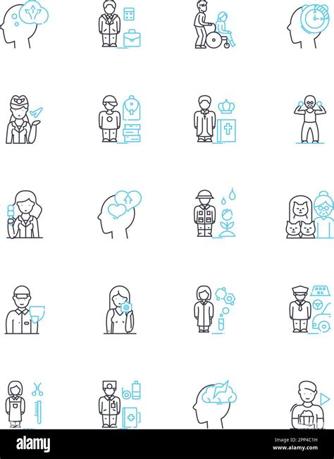 Neurology Linear Icons Set Synapse Neurotransmitter Cognition Psychosis Epilepsy Dementia