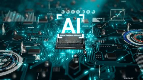 3d Render Animation Of Ai Artificial Intelligence In Cpu Chipset Central Processor Unit And