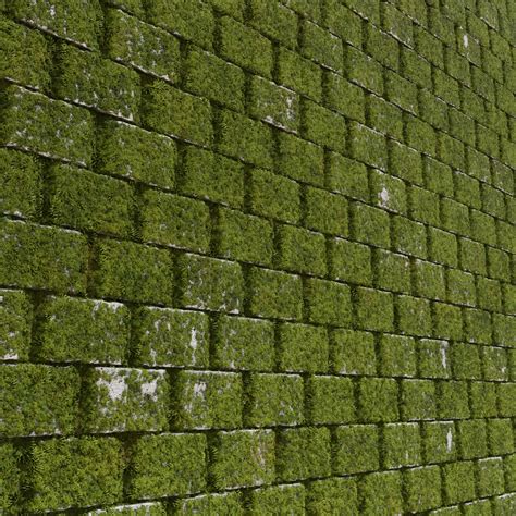 Mossy Cinder Block Wall Pbr Texture