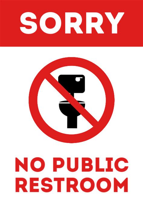 No Public Restroom Door Sign Printable Template Postermywall