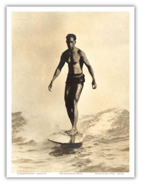 Duke Kahanamoku Surfing Olympic Hawaii Aloha Vintage Art Poster Print