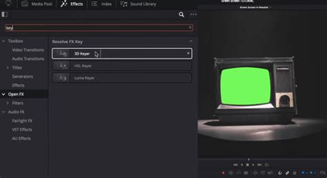 how to quickly remove green screen from video in davinci resolve