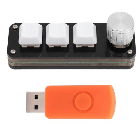 Mini 3 Key Keypad With Knob Custom Programming Hot Swappable Blue