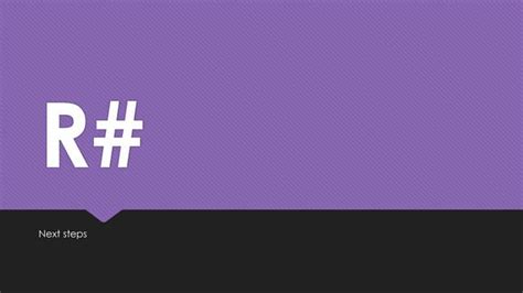 Resharper Next Steps Ppt