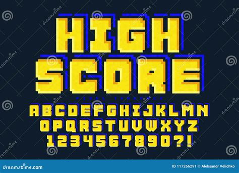 Pixel Vector Font Design Stylized Like In Bit Games Stock Vector Illustration Of Console