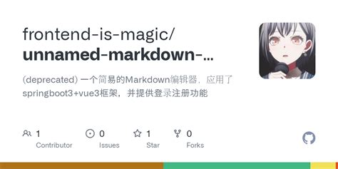 Github Frontend Is Magicunnamed Markdown Editor Deprecated 一个简易的markdown编辑器，应用了springboot3