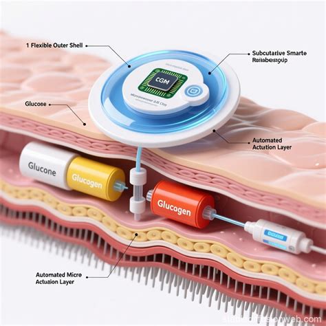 3d Exploded View Diagram Of A Futuristic Subcutaneous Smart Patch For