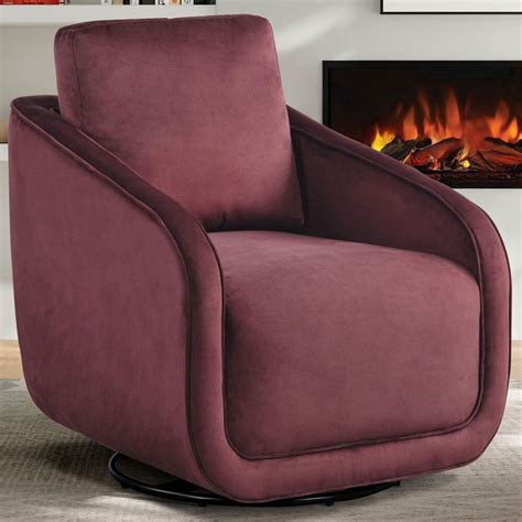 Lifestyle Solutions Lydia Swivel Accent Chair In Plum