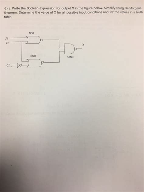 Solved Write The Boolean Expression For Output X In The