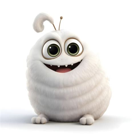 Premium Ai Image 3d Rendering Of A Cute White Alien Isolated On White Background