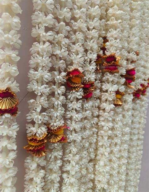 Mogra Floral Garland With Bells Indian Wedding Decor 4ft Toran Etsy
