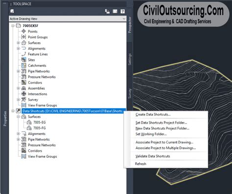 using data shortcuts in autocad civil 3d civil engineering and cad