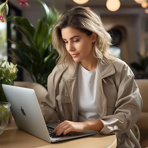 Mujer Trabajando En La Computadora Portátil Foto Premium