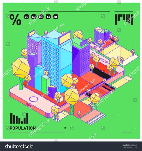 Flat 3d Isometric Mobile Navigation Illustration Stock Vector Royalty Free 494539360