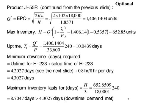 Ppt Outline Eoq Model For Production Planning The Multi Product Inventory Control Model With A