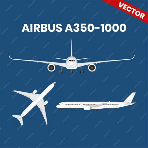 Airplane Outline Technical Drawing Of Airbus A350 1000 Aircraft Top
