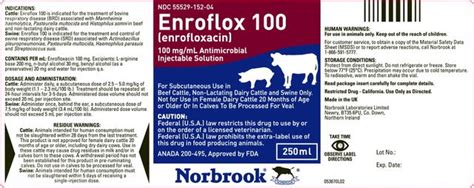 Enroflox 100 Enrofloxacin 100 Mg Ml Antimicrobialinjectable Solution Veterinary Drug