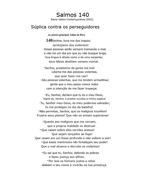 Salmo 140 Súplica E Proteção Pdf