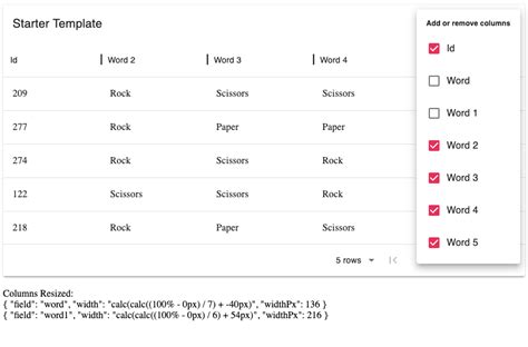 Resize Column Not Working If There Are Hidden Columns Issue Material Table Core Core