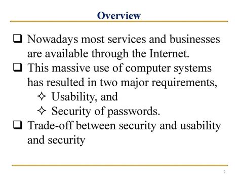 Security And Usability Of Password Based User Authentication Systems Ppt Download