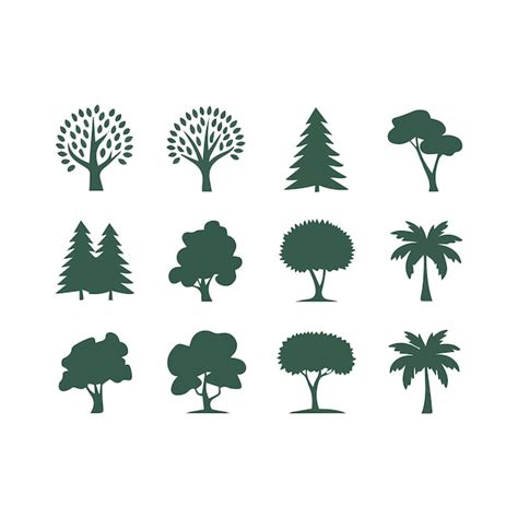 A Collection Of Trees And Shrubs With The Word Trees Premium Ai