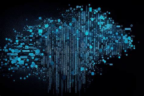 Big Data Background Abstract Digital Technology Flow Generative Ai Illustration Stock