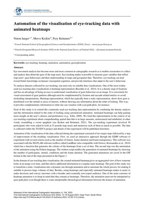 Pdf Automation Of The Visualisation Of Eye Tracking Data With