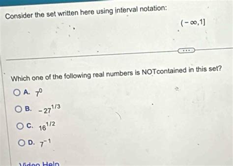 Solved Consider The Set Written Here Using Interval Notation ∈fty