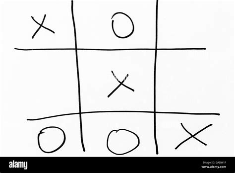 A Hand Drawn Tic Tac Toe Game Grid Stock Photo Alamy