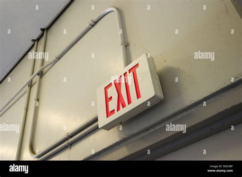 EXIT Sign Next To Electrical Cables Stock Photo Alamy
