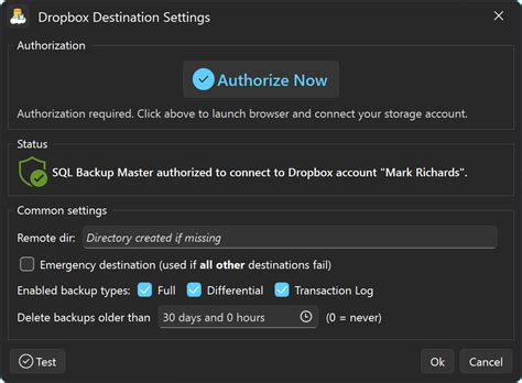 Sql Backup Master Back Up To Dropbox