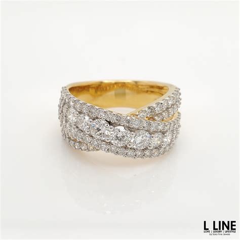 Moissanite Criss Cross Ring 14k Gold Plated Sterling Silver 2 13 Ctw