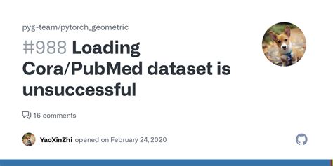 Loading Cora PubMed Dataset Is Unsuccessful Issue Pyg Team Pytorch Geometric GitHub