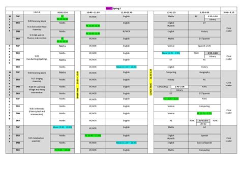 Year 5 Spring 2 Timetable 2024 2025 Emerson Valley School