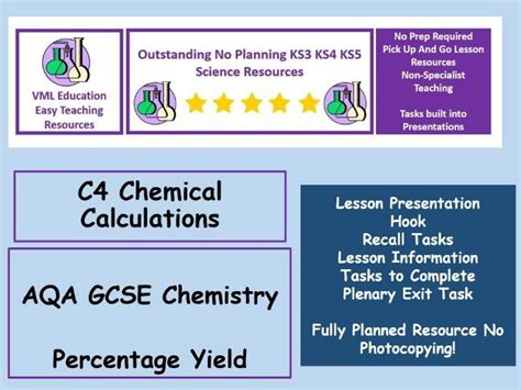 Aqa Gcse Chemistry Percentage Yield Full Lesson Presentation And Resources Teaching Resources