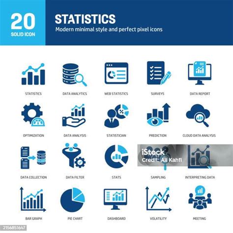 통계 글리프 단색 아이콘입니다 데이터 분석 재무 비즈니스 솔리드 아이콘 모음을 포함합니다 벡터 일러스트 레이 션입니다 웹사이트