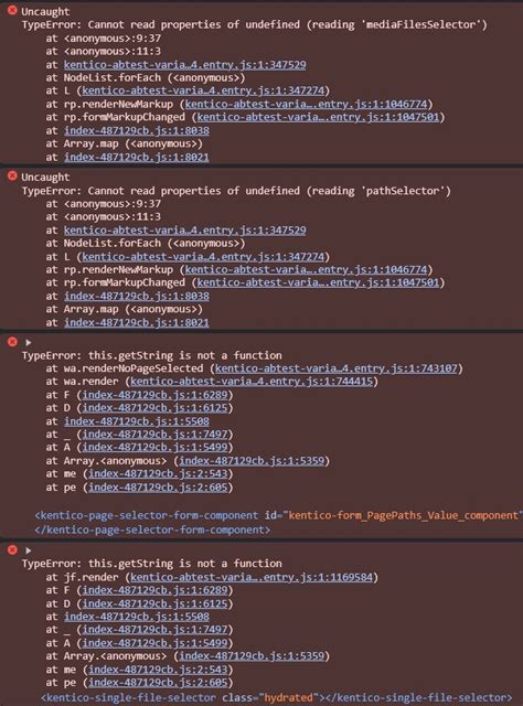 Undefined Properties Error Kenticode